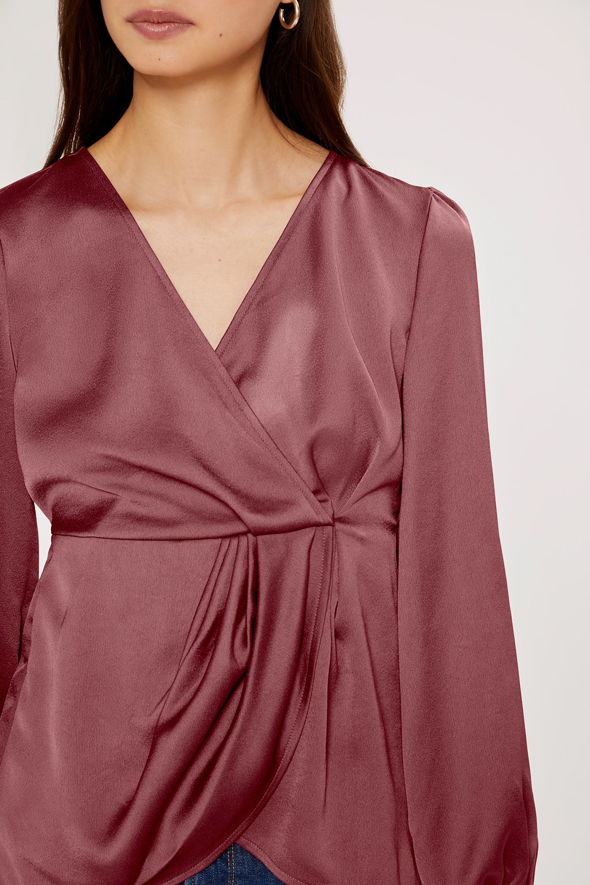 Bella Draped Blouse | Maroon – Three Dots