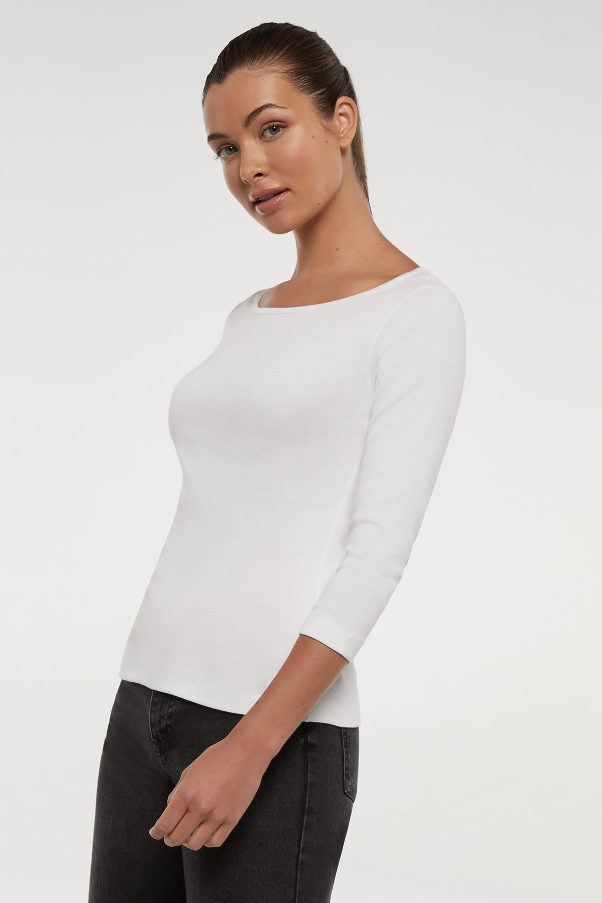 3/4 Sleeve British Tee | White– Three Dots
